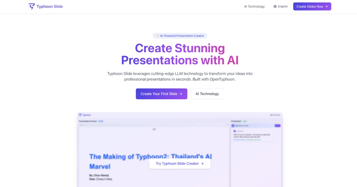 Typhoon Slide | Create AI-Powered Presentation Decks